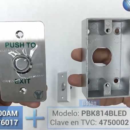 YLI PBK-814B(LED) Yli Pbk814bled Boton Liberador De Puerta De Acero In