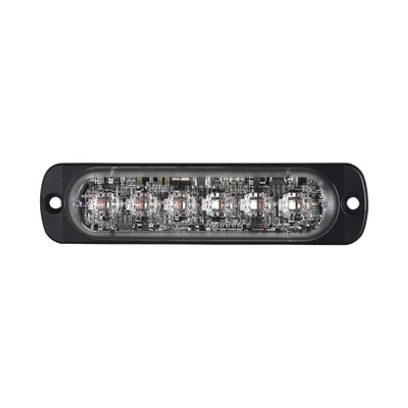 Luz Auxiliar De 12 Led Ambar/claro Sae Bisel Negro Lente Transparente