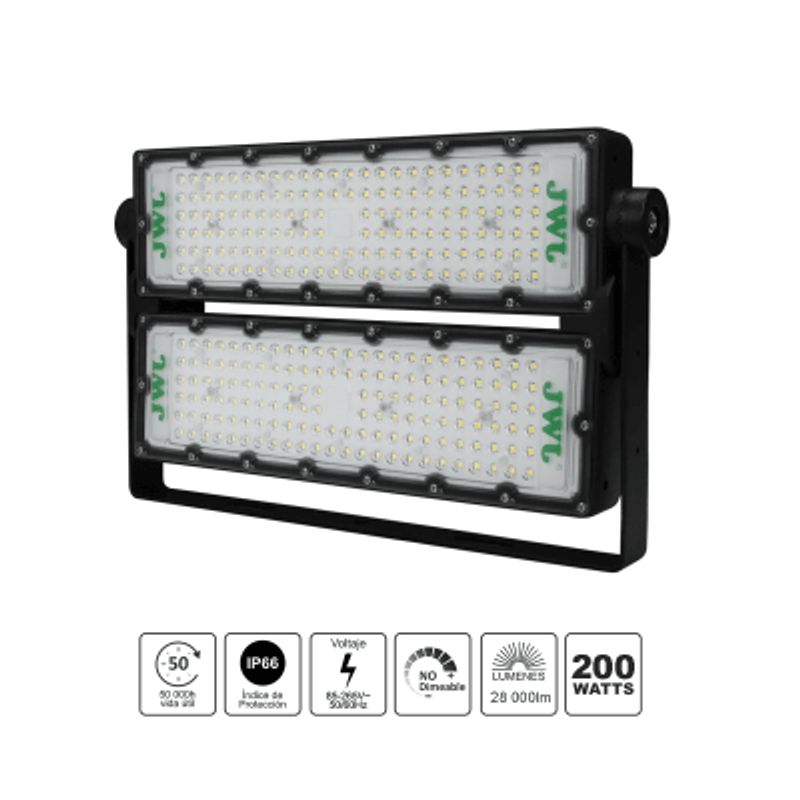 JWJ JLREP200 Reflector Led 200 W 350 X 250 Mm 85 265 Vca 5060hz Tcc