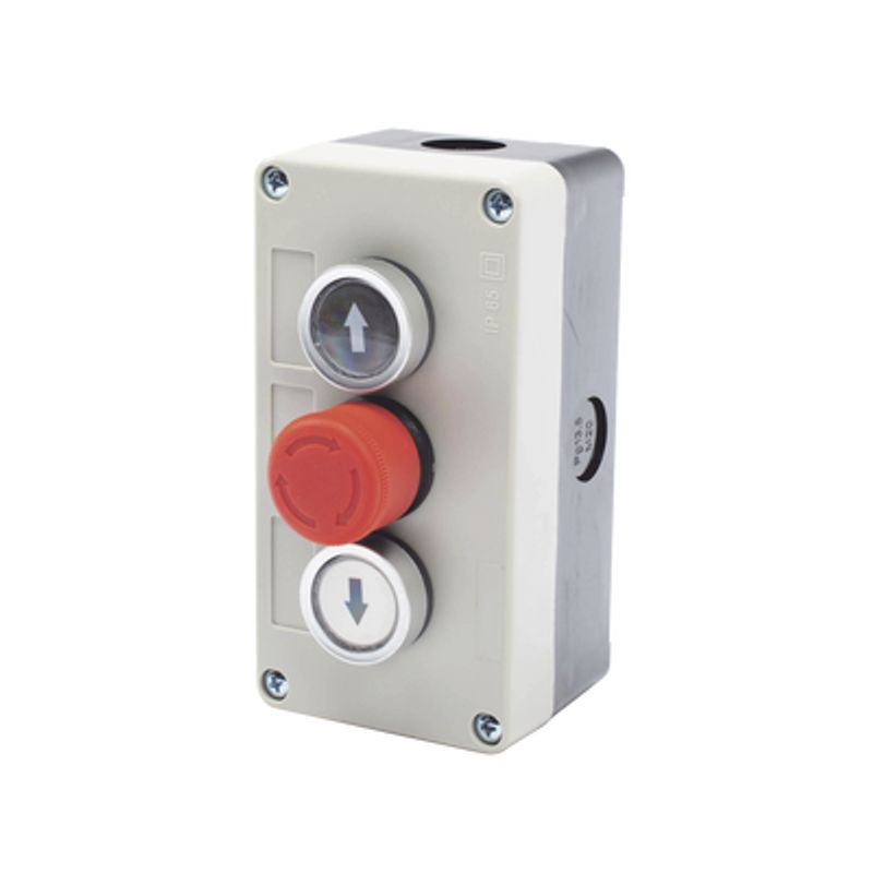 AccessPRO XBS-SW-03 Botonera Triple Con Boton De Stop Tipo Enclavado